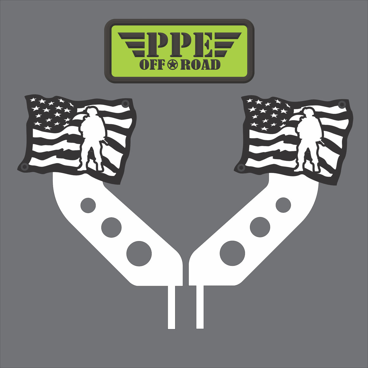 American Waving Flag with Soldier hinge mount side mirrors for Wrangle ...