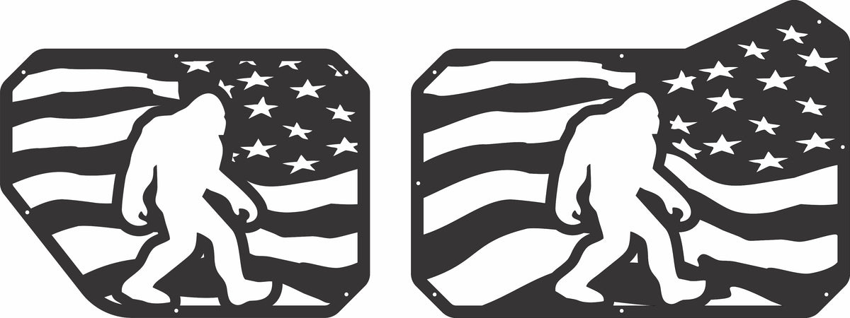 American Waving Flag with Bigfoot Front/Rear Tube Door DESIGN PANEL ON ...