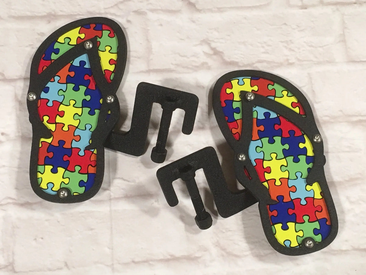 Autism Awareness Flip Flop foot pegs for Wrangler & Gladiator - $129.00 ...