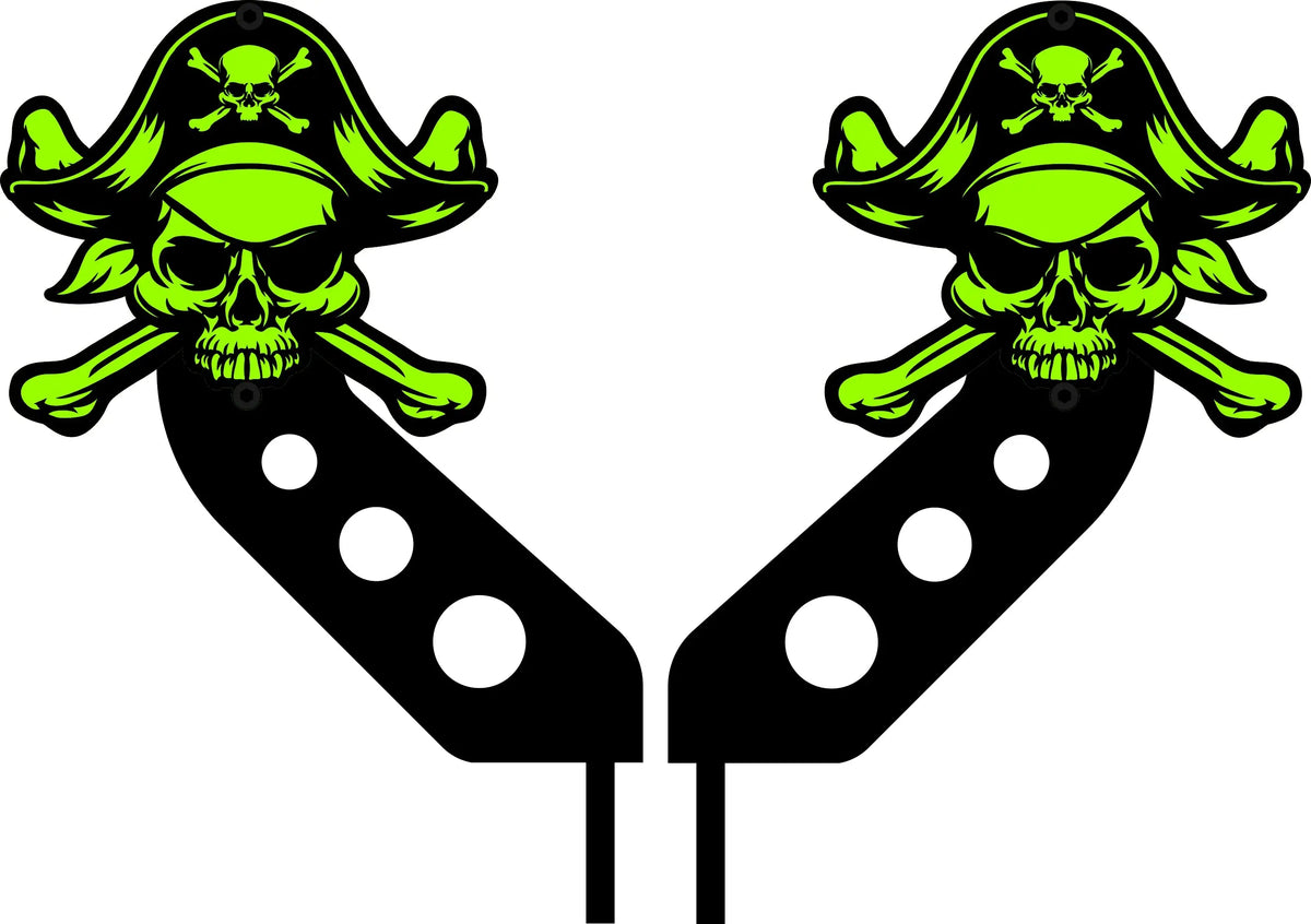 Pirate Jolly Roger hinge mount side mirrors for Wrangler & Gladiator ...